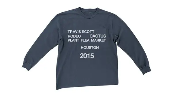 TRAVIS SCOTT Rodeo Cpfm 2015 Long Sleeve Tee Shirt - Navy Blue