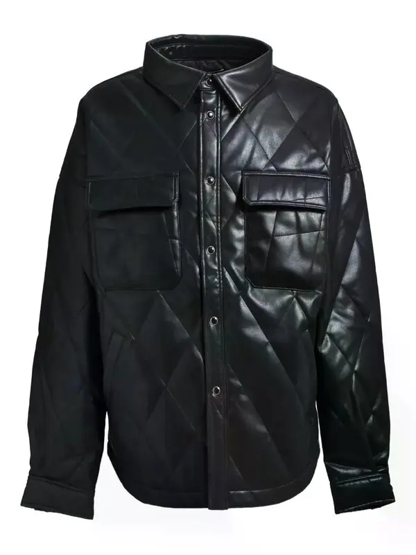 BREATH Quilted-pattern Leather Shirt