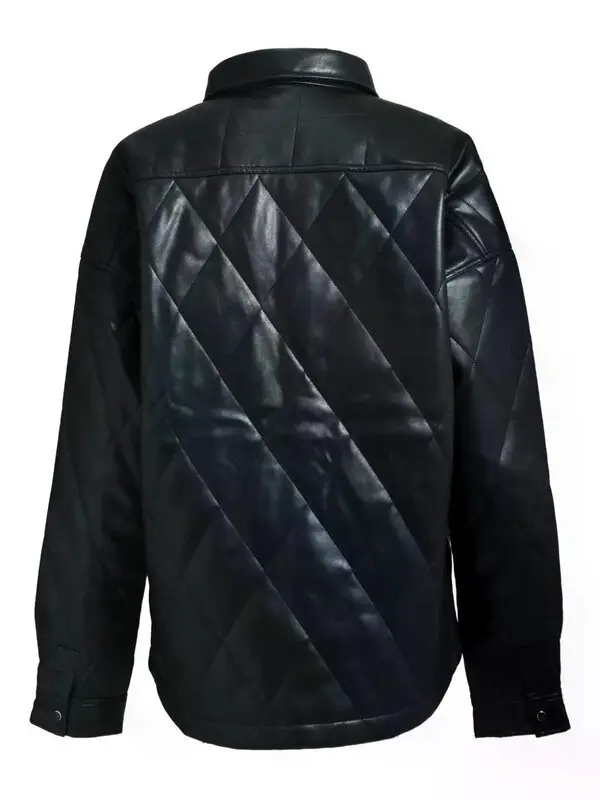 BREATH Quilted-pattern Leather Shirt