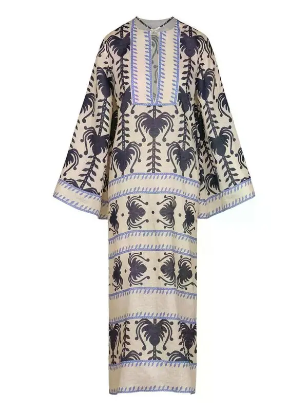 Johanna Ortiz Wild Savannah Printed Midi Dress - Neutrals