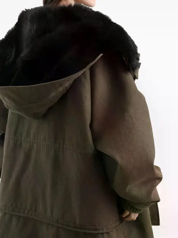 Dolce & Gabbana Fur-trimmed Hooded Coat - Brown