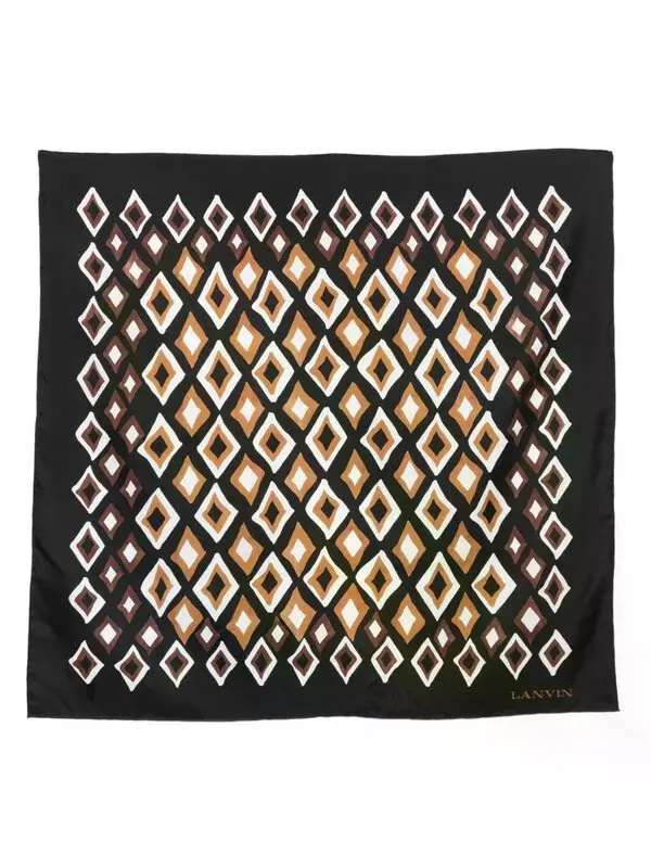 LANVIN Diamond-print Scarf - Black