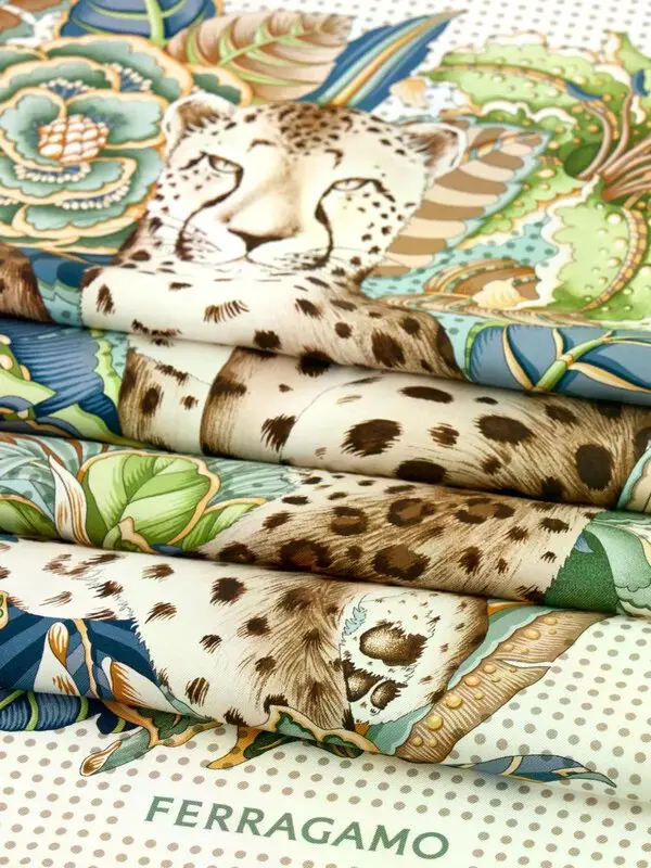 FERRAGAMO Cheetah-print Silk Scarf - Neutrals