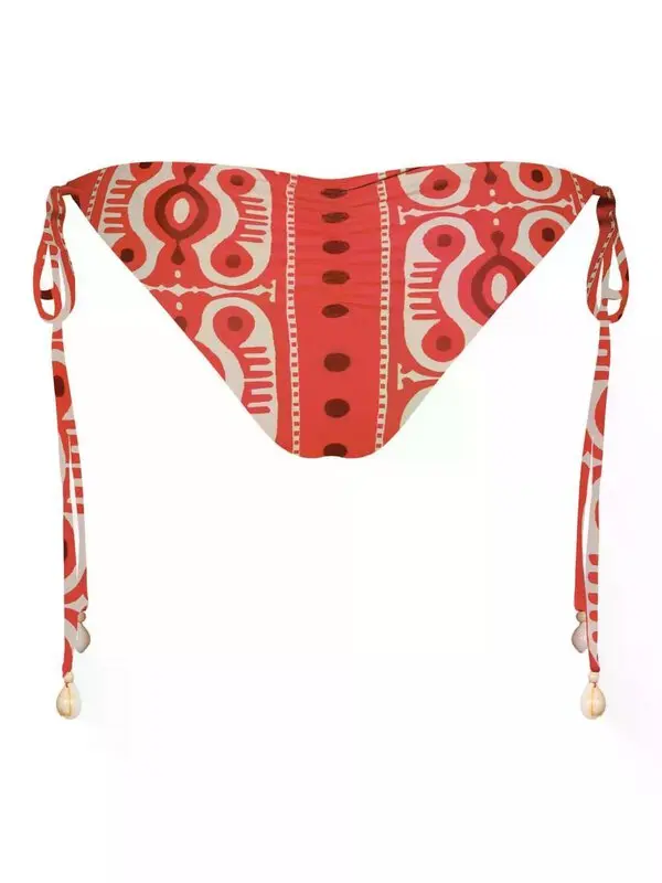 Johanna Ortiz Sagrado Printed Bikini Bottom - Red
