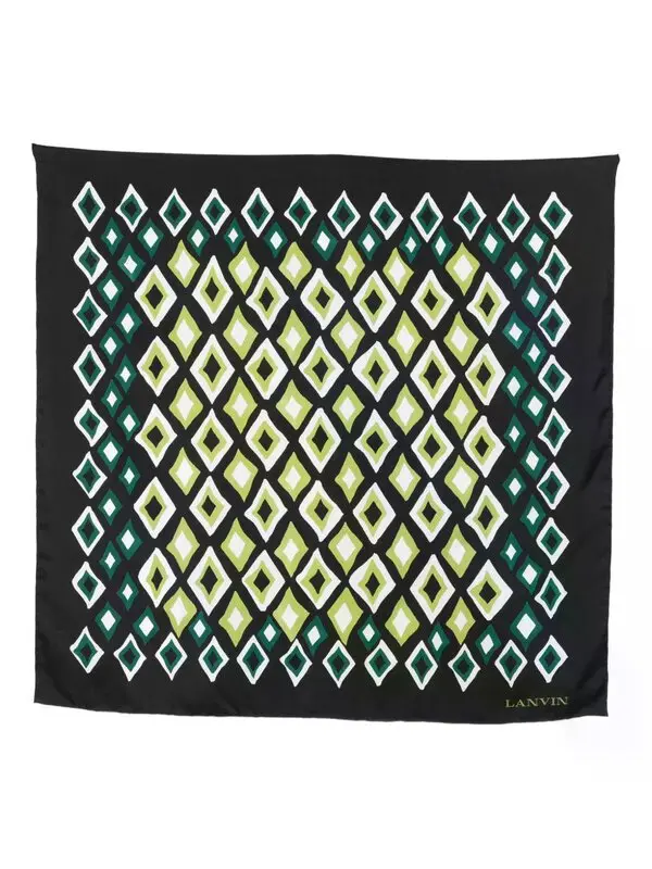 LANVIN Diamond-print Scarf - Black