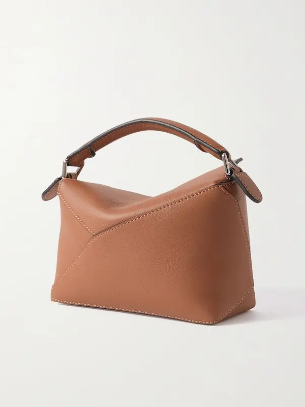 Loewe Puzzle Edge Mini Textured-leather Shoulder Bag - Brown