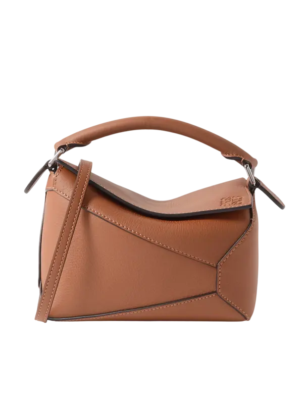 Loewe Puzzle Edge Mini Textured-leather Shoulder Bag - Brown
