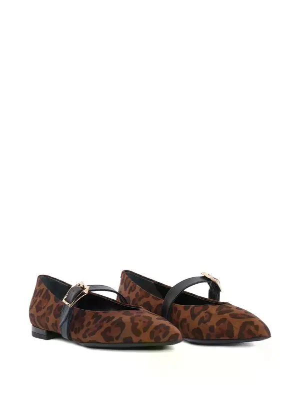 SERGIO LEVANTESI Leopard-print Ballet Flats - Brown