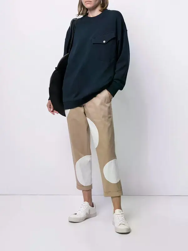 PORTS V Spot-print Cropped Trousers