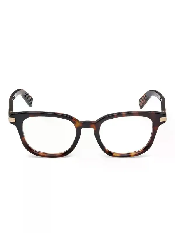 Zegna Rectangle-frame Eyeglasses - Brown