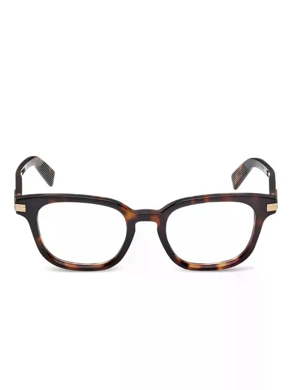 Zegna Rectangle-frame Eyeglasses - Brown