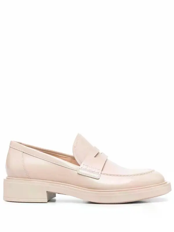 GIANVITO ROSSI Harris Leather Loafers - Neutrals