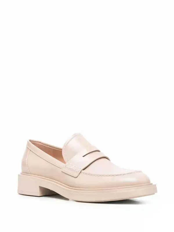 GIANVITO ROSSI Harris Leather Loafers - Neutrals