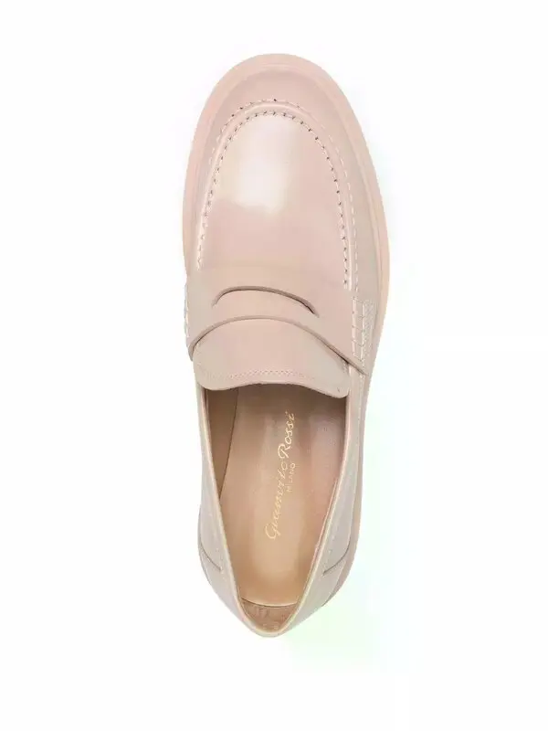 GIANVITO ROSSI Harris Leather Loafers - Neutrals