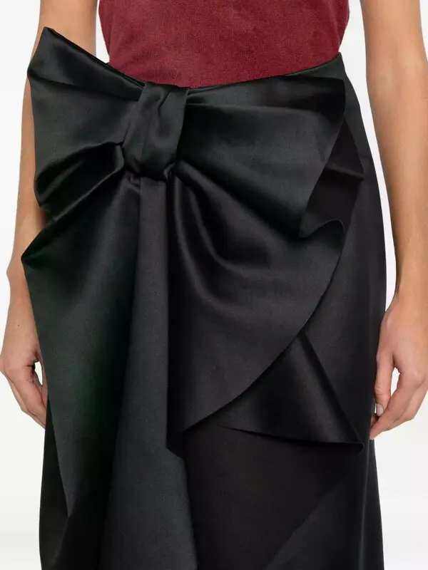 Viktor & Rolf Bow-embellished Midi Skirt - Black