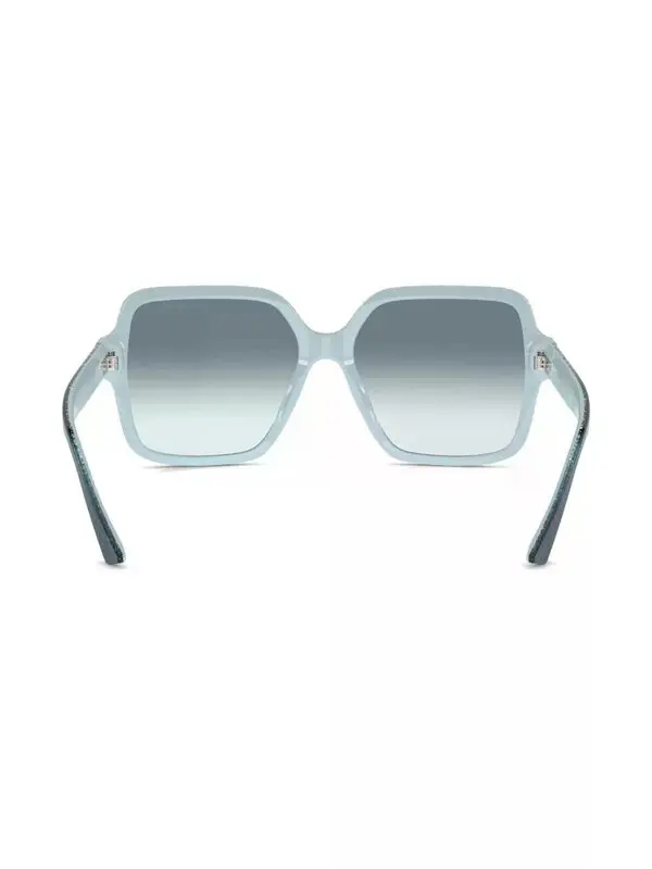 JIMMY CHOO Glitter-embellished Square-frame Sunglasses