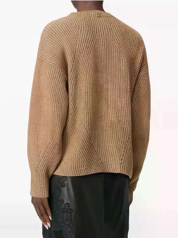 TWINSET Alpaca Ribbed Knit Sweater With Gold-tone Logo Detail