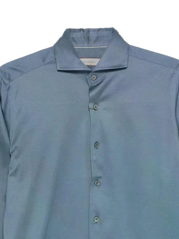 Canali Buttoned Cotton Shirt - Blue