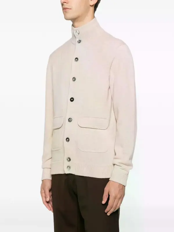 DELLA CIANA Buttoned Cardigan With High Neck And Pockets