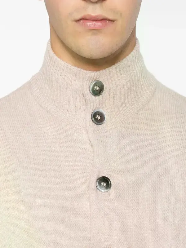DELLA CIANA Buttoned Cardigan With High Neck And Pockets