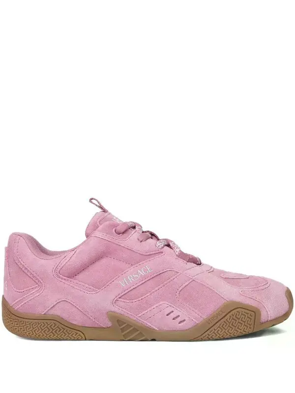 Versace Galaxia Suede Lace-up Trainers - Pink