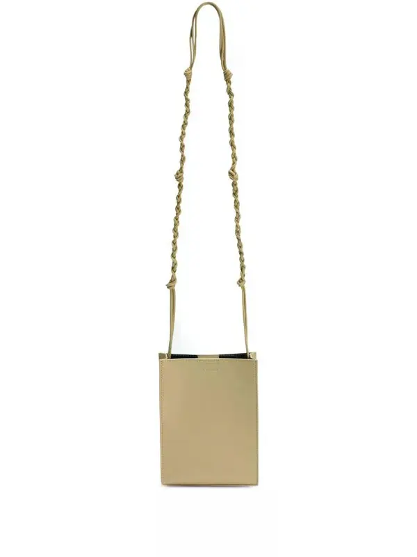 JIL SANDER Small Tangle Messenger Bag With Knotted Strap And Embossed Logo - Neutrals