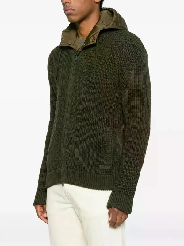 Herno Zip Hooded Cardigan