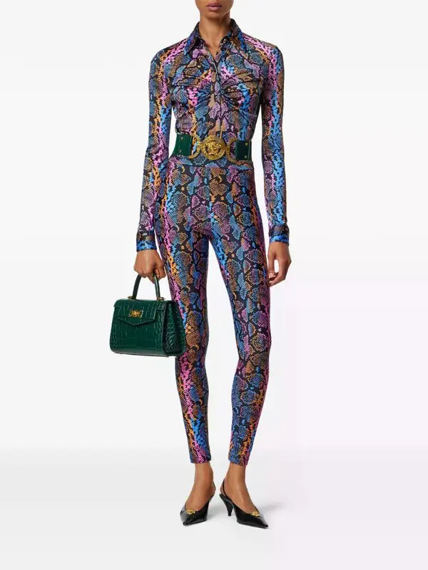 Versace Python Print Medusa Button-up Shirt