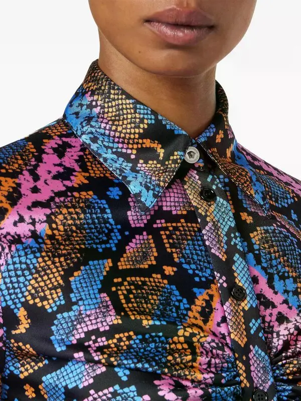 Versace Python Print Medusa Button-up Shirt