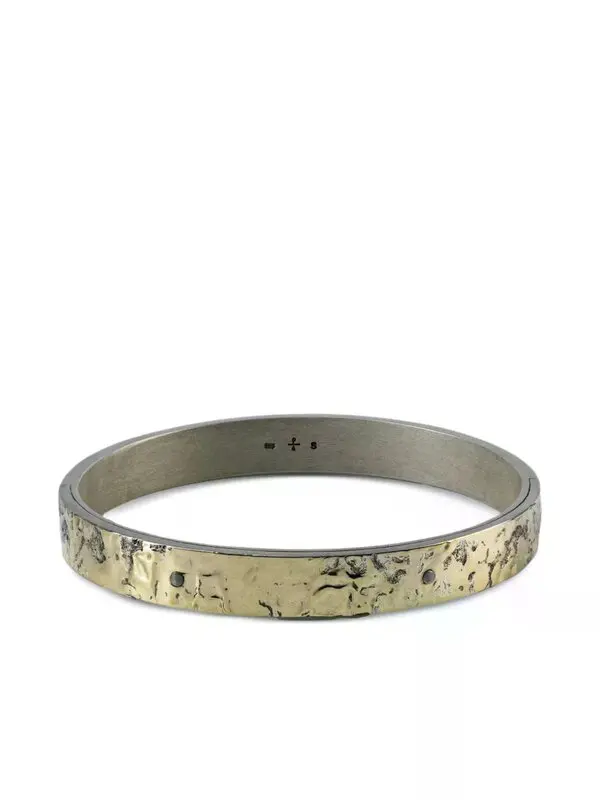 PARTS OF FOUR 18k Yellow Gold Sistema Bangle Bracelet - Silver