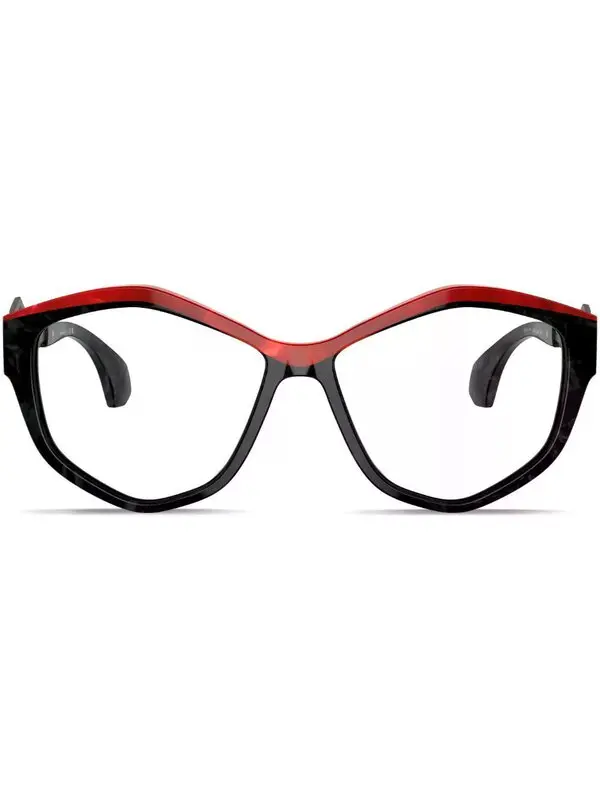 ALAIN MIKLI Geometric Frame Glasses - Red