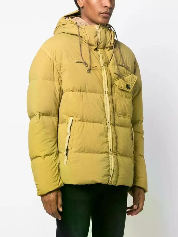 TEN C Hooded Down Puffer Jacket - Green