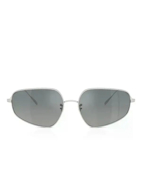 Oliver Spencer Eylla Geometric-frame Sunglasses - Silver