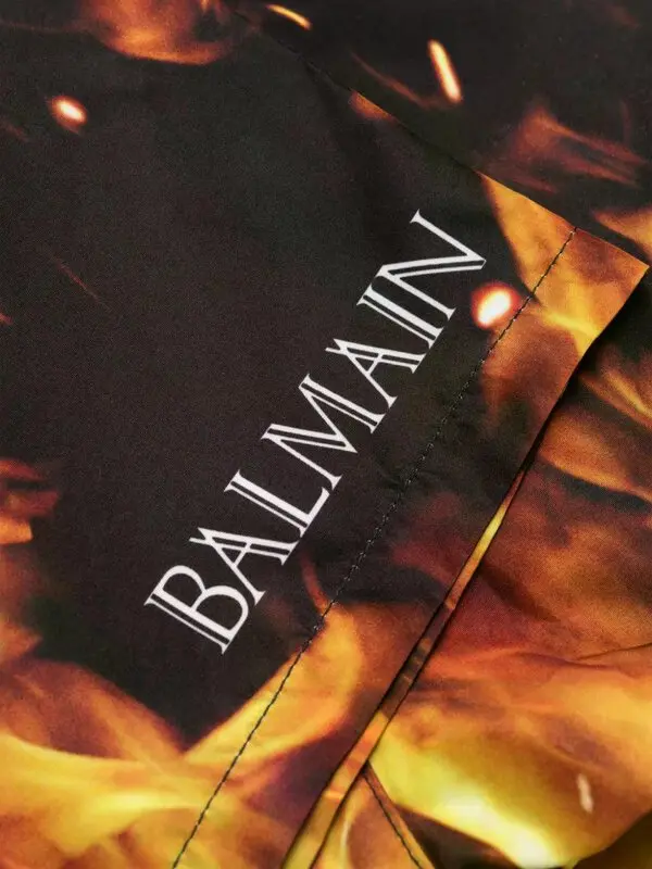 Balmain Logo-print Drawstring Swim Shorts