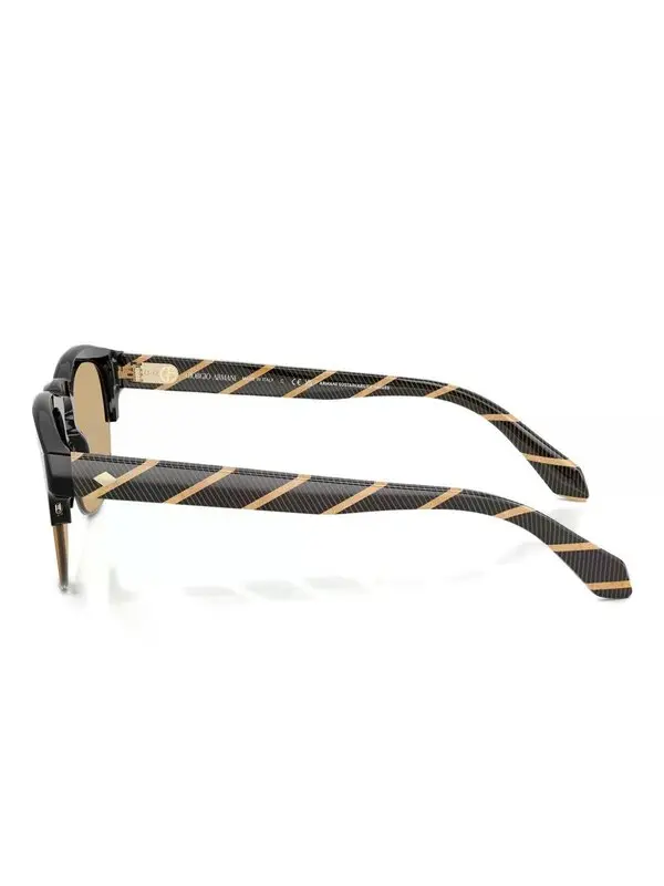 Giorgio Armani Striped-frame Half-rim Sunglasses