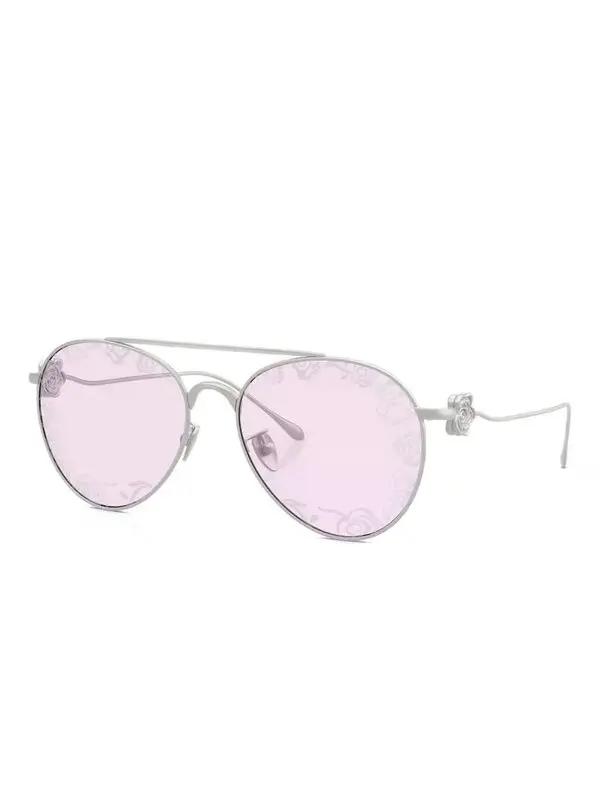 Giorgio Armani Rose-embellished Round Sunglasses