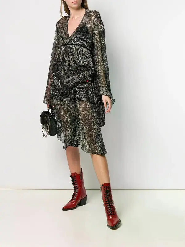 GIACOBINO Snake Print Mini Dress