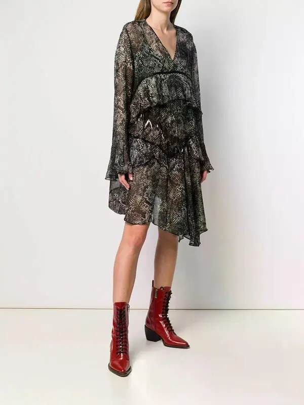 GIACOBINO Snake Print Mini Dress