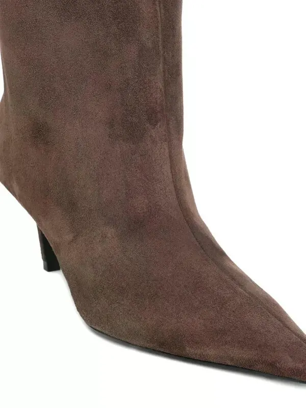 Amina Muaddi Pointed-toe Stiletto-heel Boots - Brown