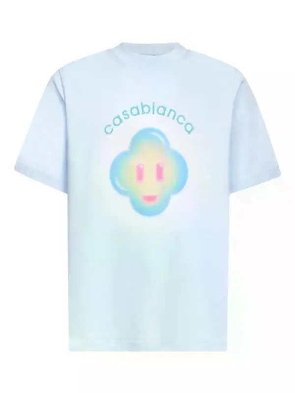 Casablanca Airbrush Smiley Logo T-shirt - Blue