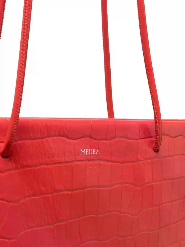 Medea Crocodile Effect Leather Tote - Red