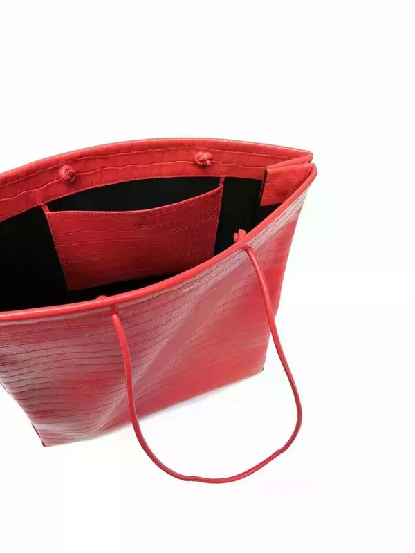 Medea Crocodile Effect Leather Tote - Red