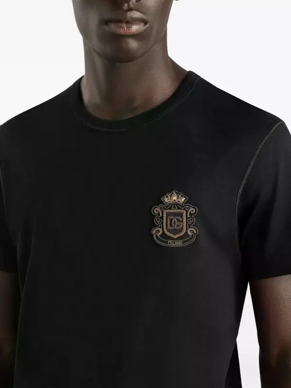Dolce & Gabbana Crest-appliqué T-shirt - Black
