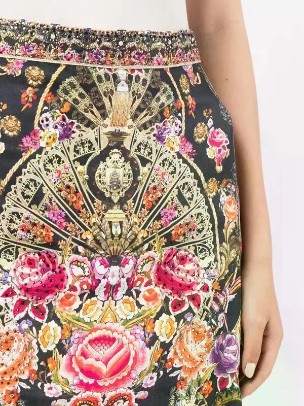 Camilla Baroque-print Mini Skirt