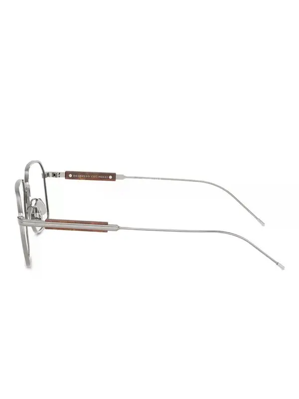 Brunello Cucinelli Titanium Square Frame Glasses