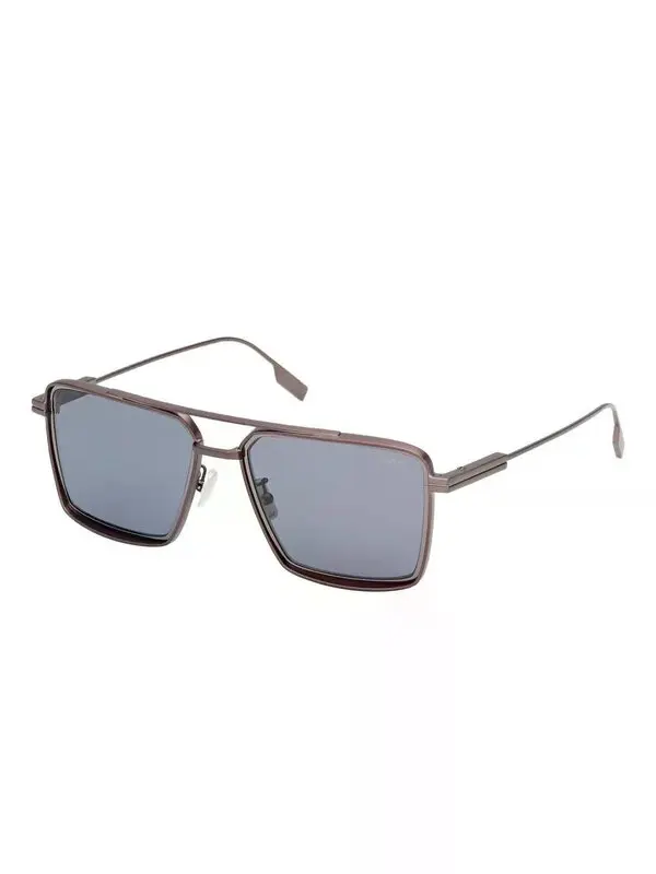 Zegna Square Pilot Sunglasses - Brown