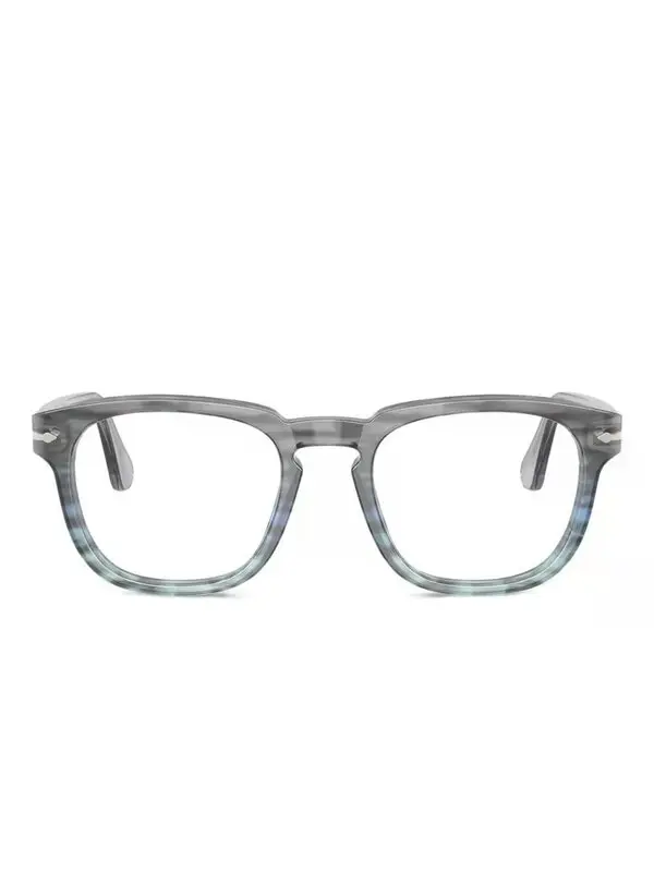 Persol Striped Square Frame Glasses - Grey