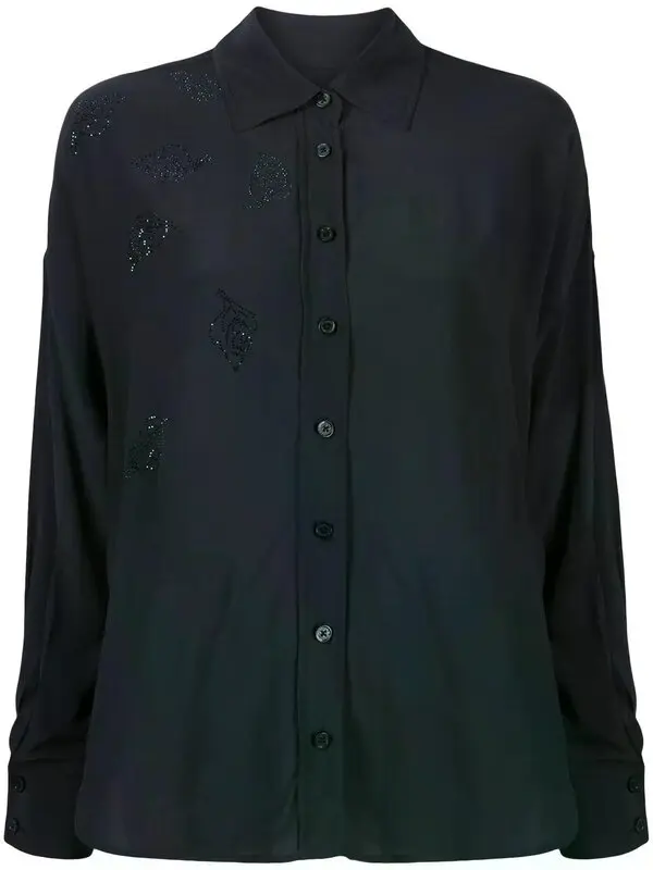 Zadig&Voltaire Embellished Leaf Shirt - Blue
