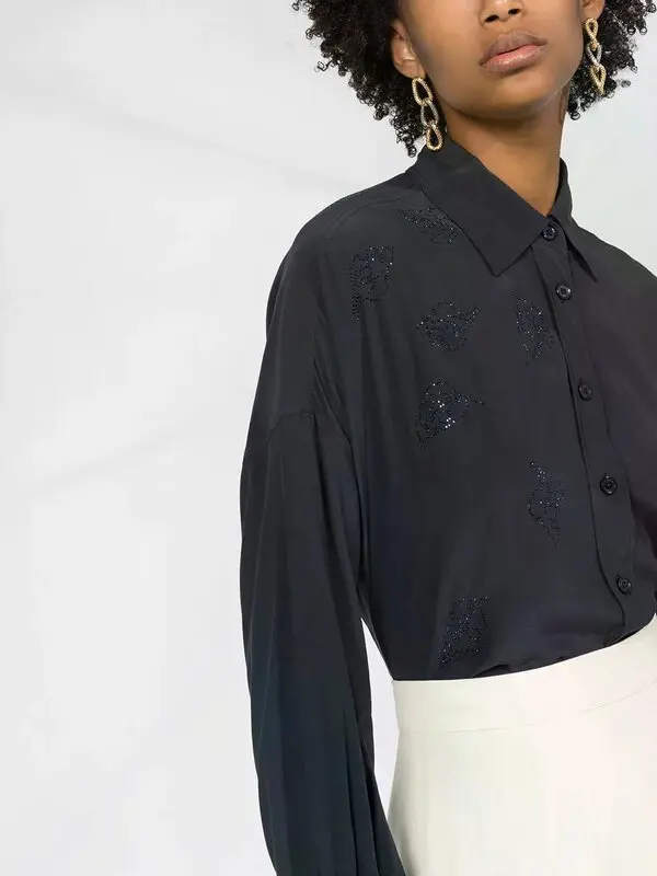 Zadig&Voltaire Embellished Leaf Shirt - Blue