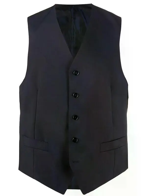 DELL'OGLIO V-neck Single-breasted Waistcoat